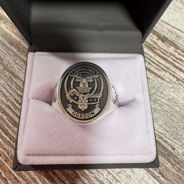 Maclean Scottish Clan Crest Signet Ring, Silver Hallmarked Handmade and ...