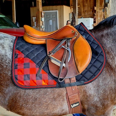 Handmade Glitter Navy Blue Horse English Saddle Pad With Matching Fly ...
