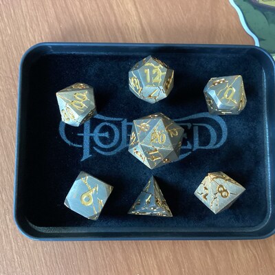 Black Raven Gold Metal Dnd Dice Set Dungeons and Dragons 7 Dice RPG ...