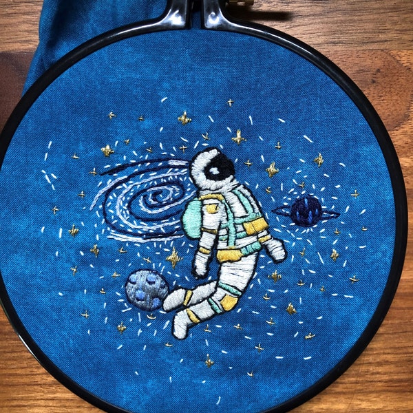 Astronaut Outer Space Embroidery Art Pattern | Space Embroidery Pattern ...