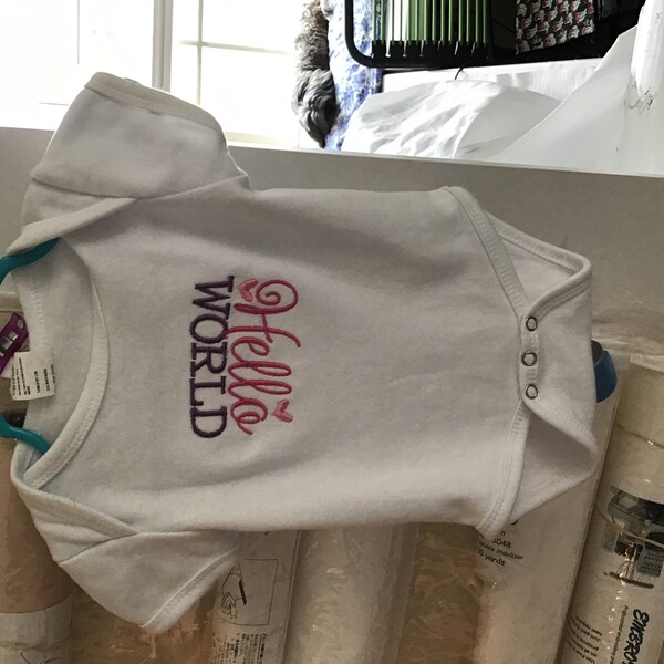 Hello World, Embroidery Sayings, New Baby Embroidery, Socuteappliques ...