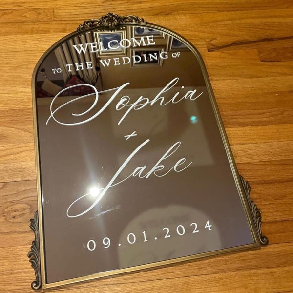Wedding Welcome Sign | Customizable Names - for Mirror, Acrylic ...