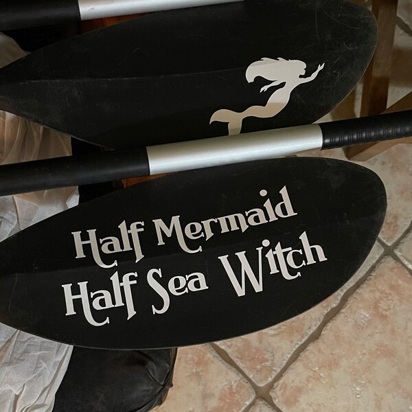 Half Mermaid - Half Sea Witch Paddle Decal Window Decal Kayak Sticker ...