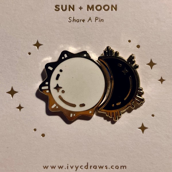 Sun and Moon Enamel Pin Set - Etsy