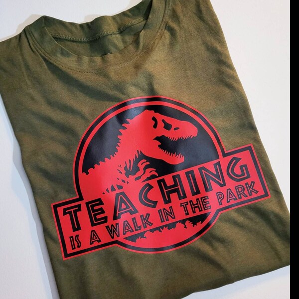 Teaching is a Walk in the Park Svg, T-rex Dinosaur Png, School Clipart ...