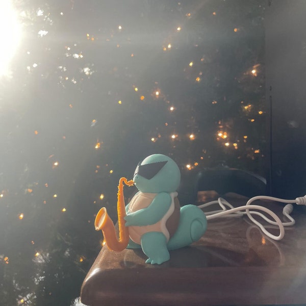 Squirtle Saxophone Figure (3D Printed), Pokemon Fan Gift, Viral Meme ...