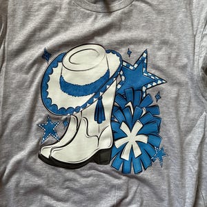 Blue and White Drill Team PNG Hand Drawn Pom Poms, & Drill Hat ...