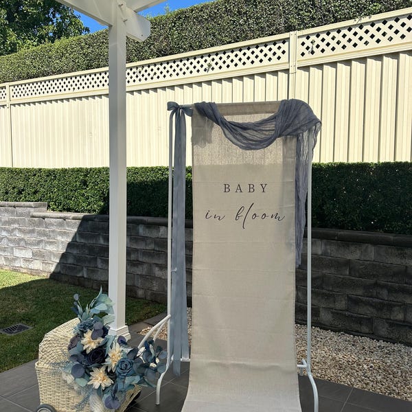 Baby Birthday Banner, Custom Linen Design, Fabric Sign, Party ...