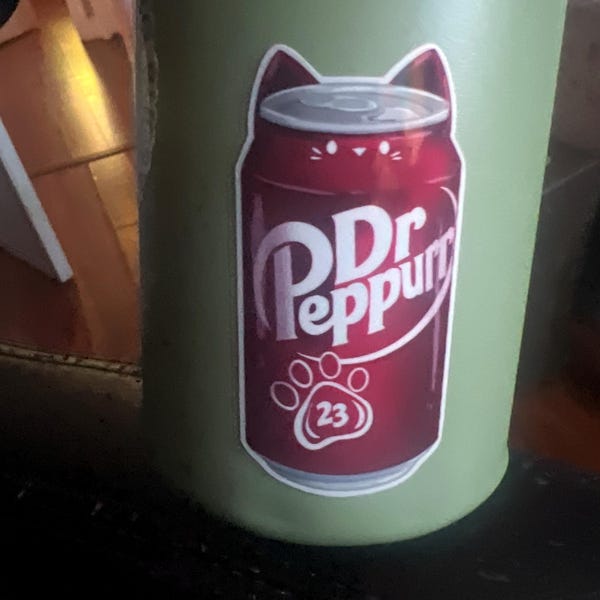 Cute Meowntain Mew Sticker | Cat Soda Sticker | Water Resistant Sticker ...