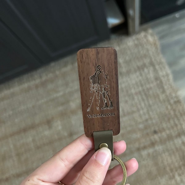 Engraved Wood Key Chain - Custom Keychain Gift for Home Car Office ...