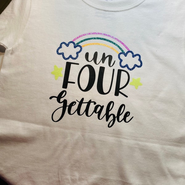 Un Four Gettable Svg for Cricut, Kids Shirt, Girl Birthday Shirt, 4th ...