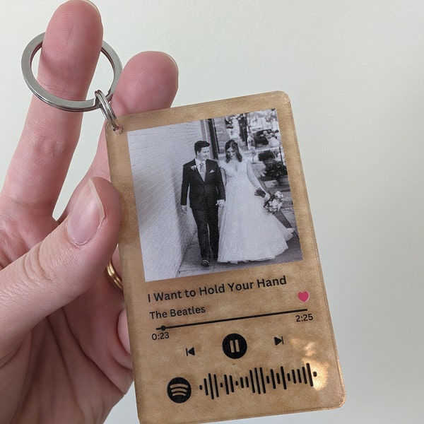 Personalized Song Keychain | Custom Photo Music Keychain | Personalized ...