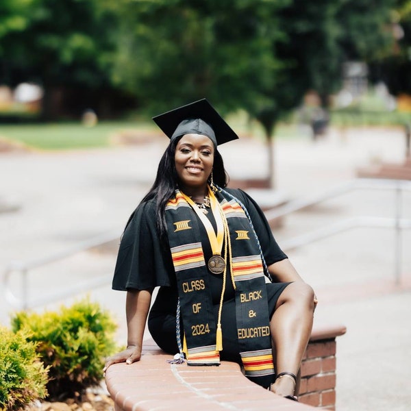 Black Excellence Graduation Kente Stole - Authentic African Stole ...