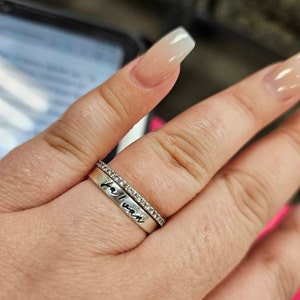 Class Ring Set, Sterling Silver Modern Class Rings, Personalized ...