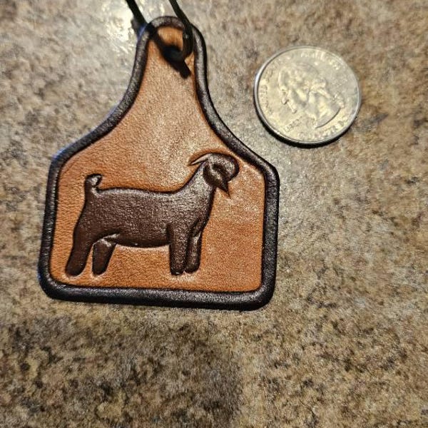 Boer Goat Cow Tag Keychain - Etsy