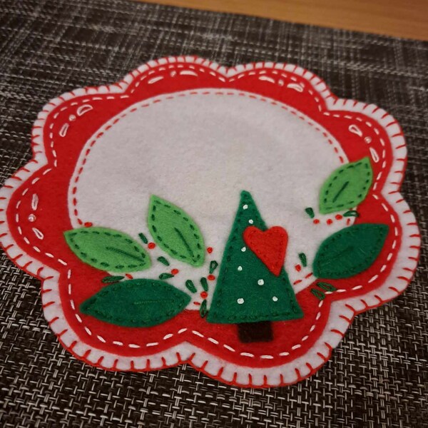 PDF Christmas Tree Candle Mat Cozy Felt Pattern - Etsy