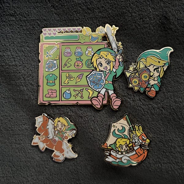 LOZ Enamel Pins | Majora's Mask, Link and Epona, Link With Rupees, Wind ...