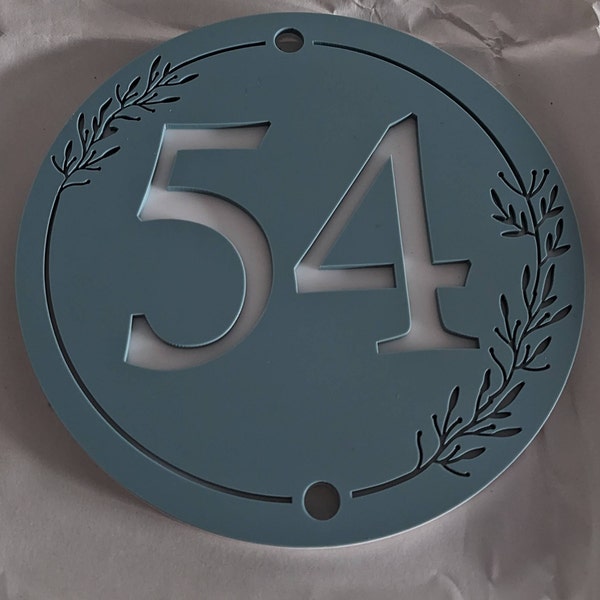 Modern Round Door Number Sign, House Number Plaque - Etsy