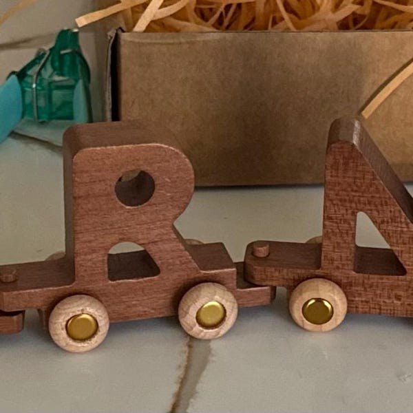 Wooden Train With Name-personalized Train-name Toy-wooden Custom Train ...