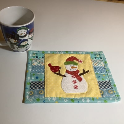 Snowman Mug Rug Pattern - Etsy