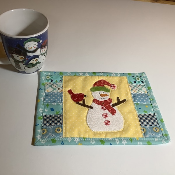 Snowman Mug Rug Pattern - Etsy