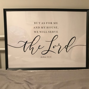 Horizontal Bible Verse Wall Art Joshua 24:15 but as for Me and My House ...