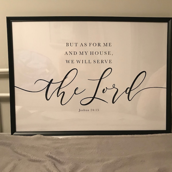 Horizontal Bible Verse Wall Art Joshua 24:15 but as for Me and My House ...