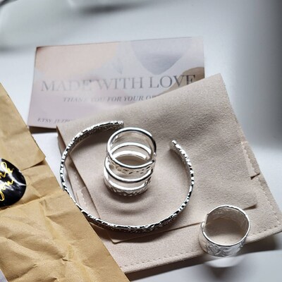 Silver Adjustable Bangle Bracelet, Silver Bangle, Adjustable Simple ...