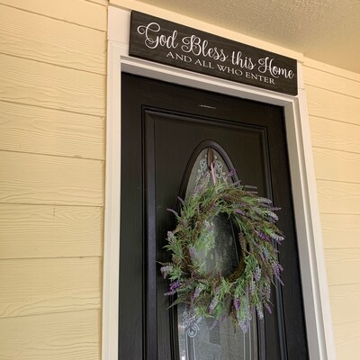 Bless This Home and All Who Enter, Entryway Welcome Wood Sign, Top ...