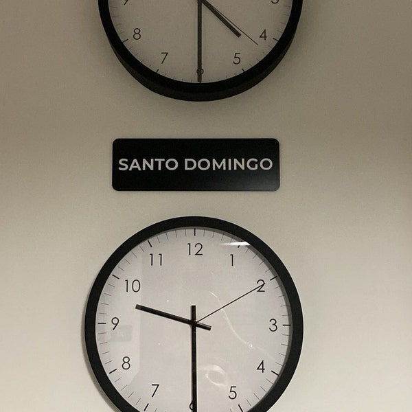 World Clock Sign - Time Zone Custom Wall Signs - Customized Door ...