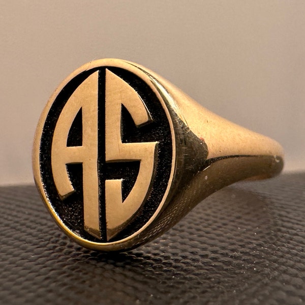 Block Monogram Ring - Ring-personalized Signet Ring-personalized ...