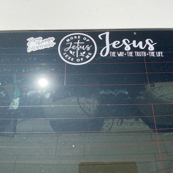 Jesus Decal | Christian Car Sticker, Vinyl Lettering, Window, Mug ...