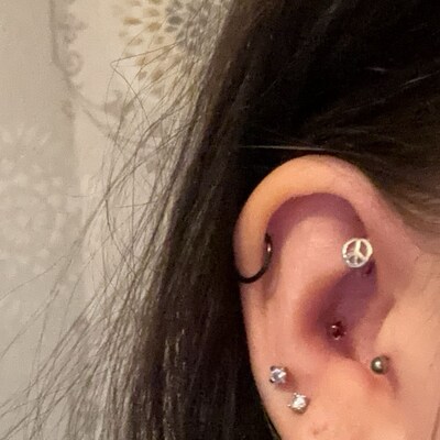 16g Cross Medusa Piercing Medieval Cross Lippy Loop Labret Lip Ring ...