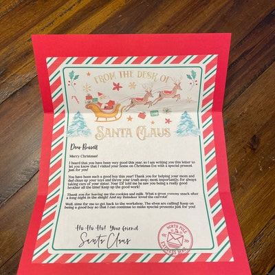 Editable Personalized Letter From Santa Claus From the Desk of Santa ...