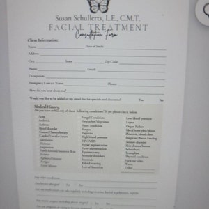 EDITABLE Facial Consultation Form, Client Intake Form,beauty Salon ...