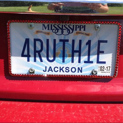 Thin RED Rhinestone Crystal Bling Diamond License Plate Frame - Etsy