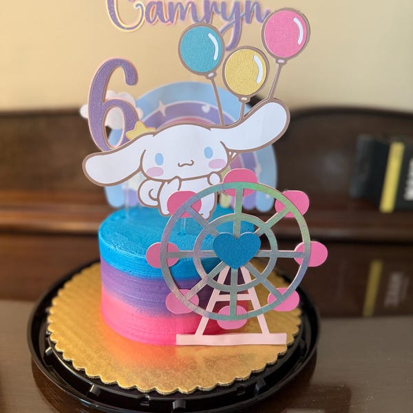 Cinnamon Roll Cake Topper - Kitty and Friends Birthday - Cinnamon Roll ...