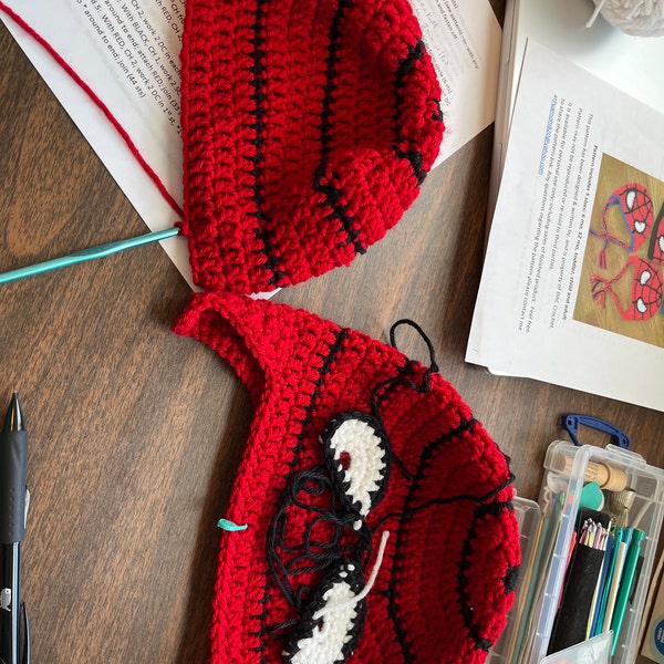 Crochet PATTERN - Spider Web Superhero Hat; Baby to Adult Size ...