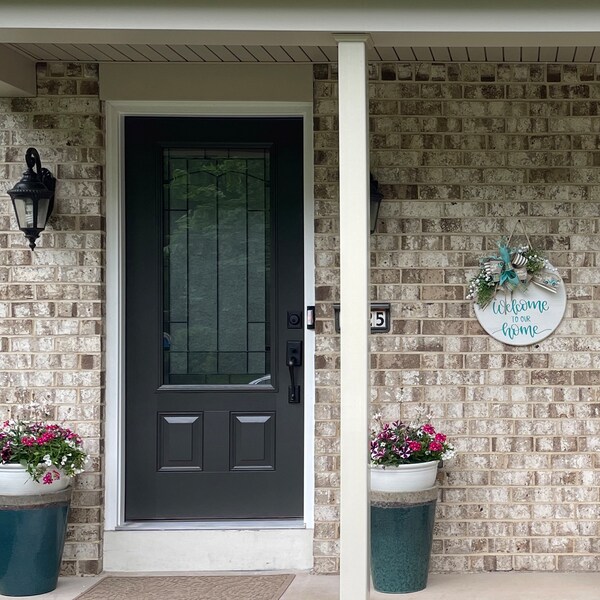 Door Decoration, Welcome to Our Home , Round Front Door Sign, Wood Sign ...