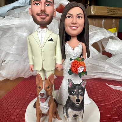 Handmade Custom Marry to Me Kiss Wedding Bobble Head Handmade Polymer ...