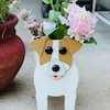 Jack Russell Planter, Garden Ornament, Wooden Pet, Planter Box, Scroll ...