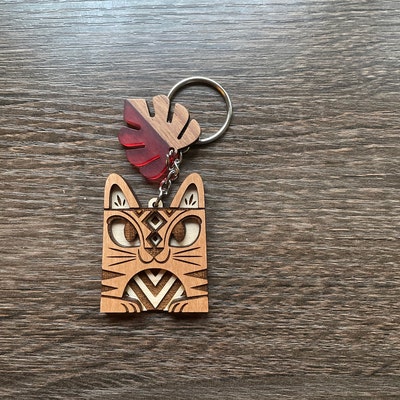 Tiki Kitty Keychain - Etsy