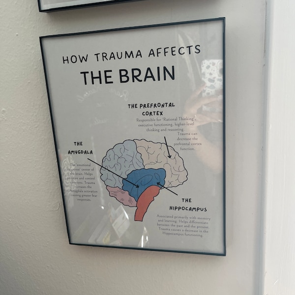 How Trauma Affects the Brain, Therapy Office Decor, Therapy Wall Art ...