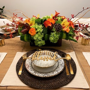 Table Word Place Setting, Thanksgiving Decor, Formal Dining Room, Fall ...