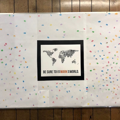 Fingerprint World Map Travel Poster Print Leave Your Mark on the World ...