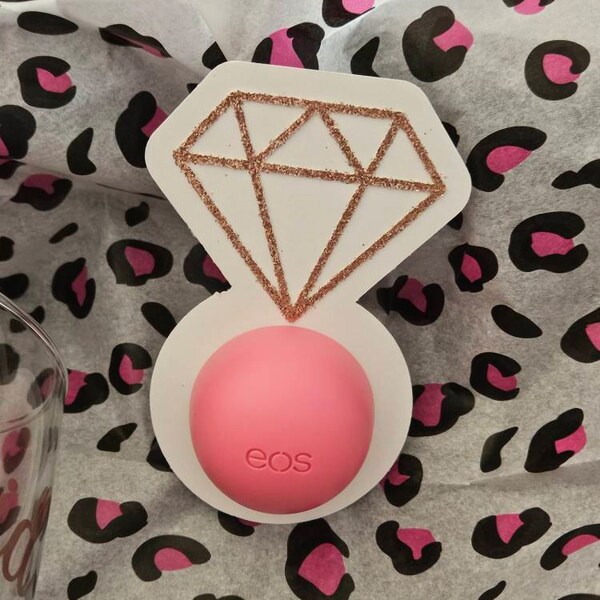 EOS Lip Balm Holder Diamond Ring, Bridal Shower, Bridesmaid Gifts ...