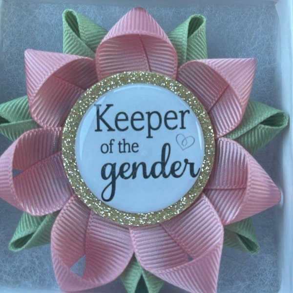 Gender Keeper Pin, Keeper of the Gender Pin, Pink and Blue Gender ...