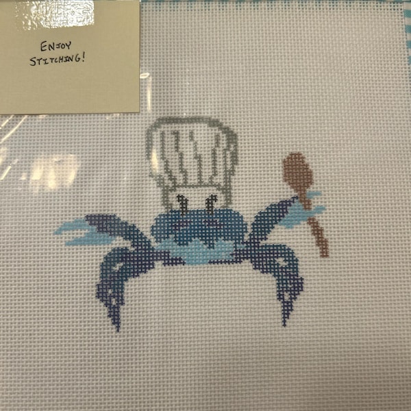 Chef Crab. Hand-painted Needlepoint Canvas - Etsy