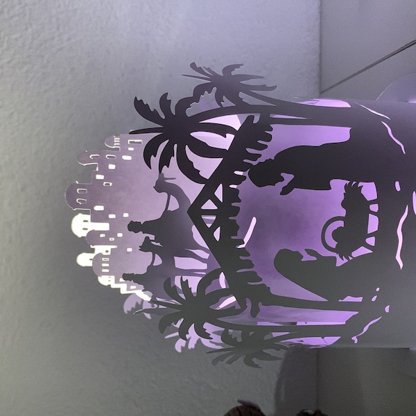 Paper Cut Lamp Nativity of Jesus - Paper Cutting Template - DIY Paper ...