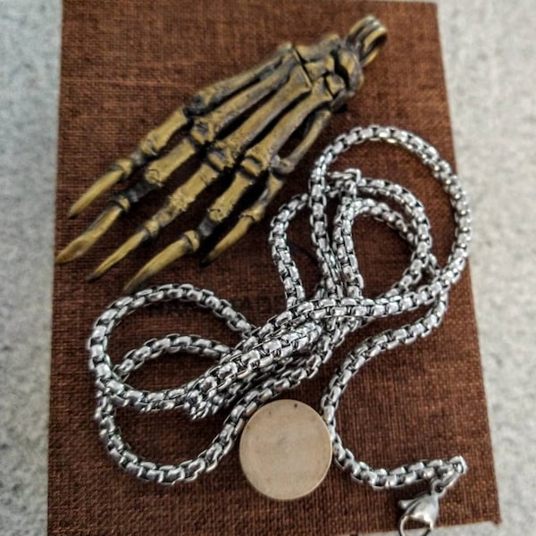 Hand Bone Pendant, Skeleton Hand Pendant, Human Anatomy Jewelry, Brass ...